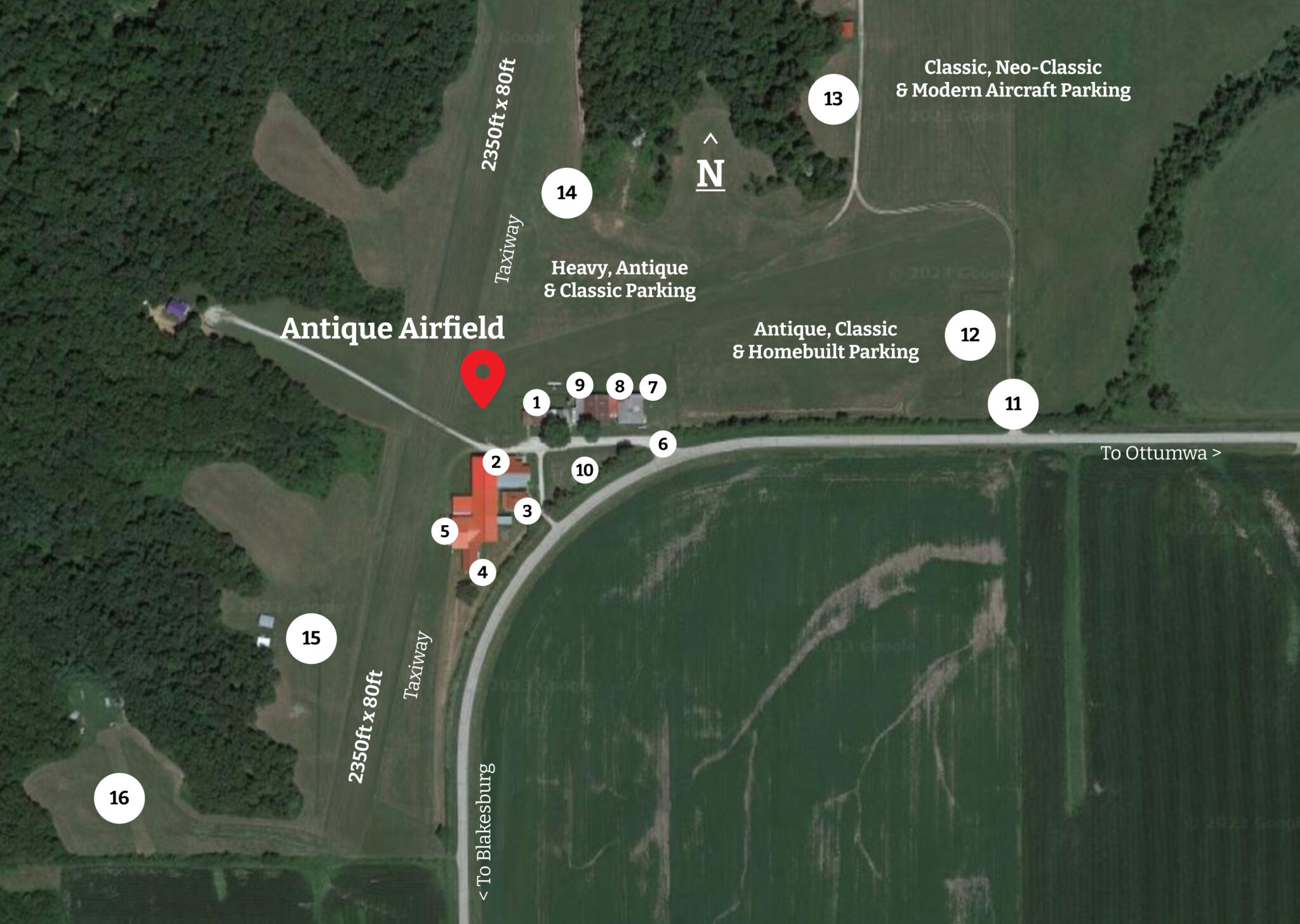 Airfield Map | About Antique Airfield | Ottumwa, IA